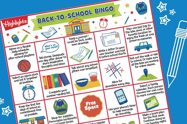 Back-to-School Bingo Game Printable | Highlights for Children
